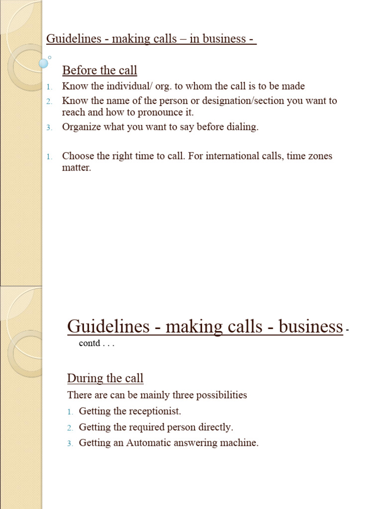 Business Call Communication Guidelines | PDF | Wi Fi | 4 G