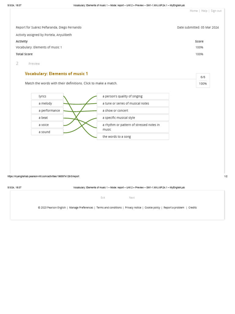 Vocabulary - Elements of Music 1 - Mode - Report - Unit 2 - Preview - SM1-1.MXJ.6P.24.1 ...