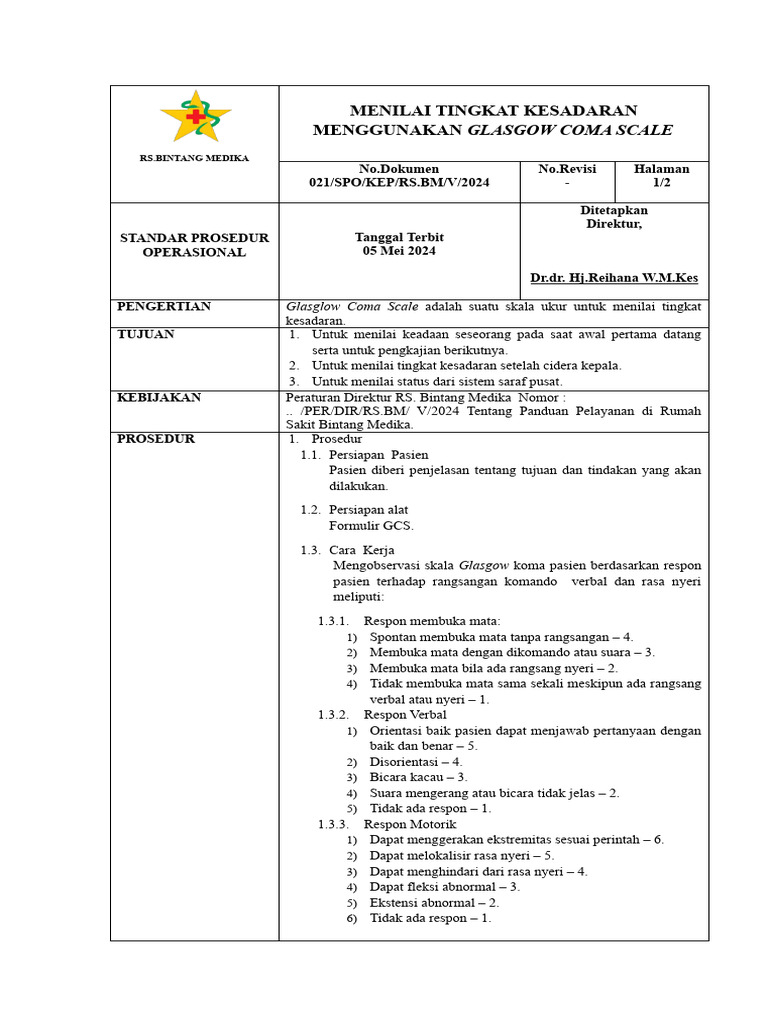 07 Menilai Tingkat Kesadaran Dengan Menggunakan Glasgow Coma Scale | PDF