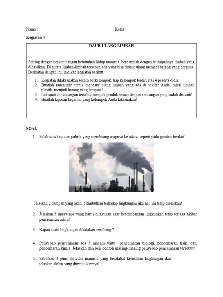 Lkpd 4 Pencemaran Lingkungan | PDF