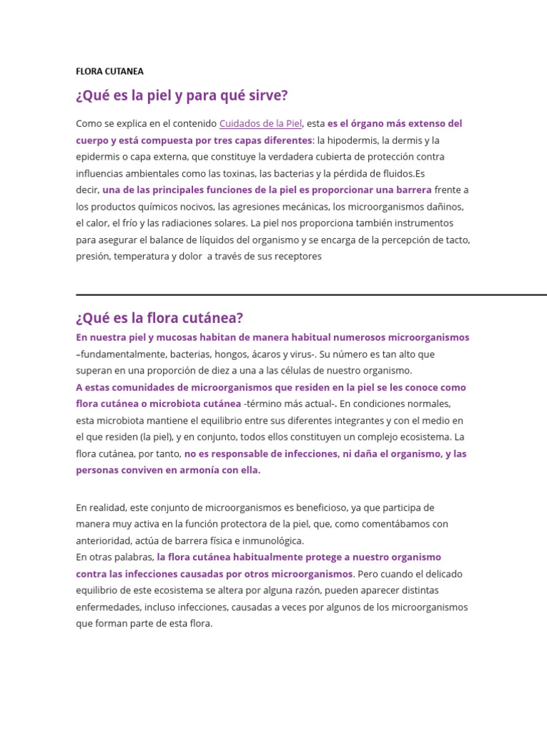 FLORA CUTANEA | Descargar gratis PDF | Piel | Infección