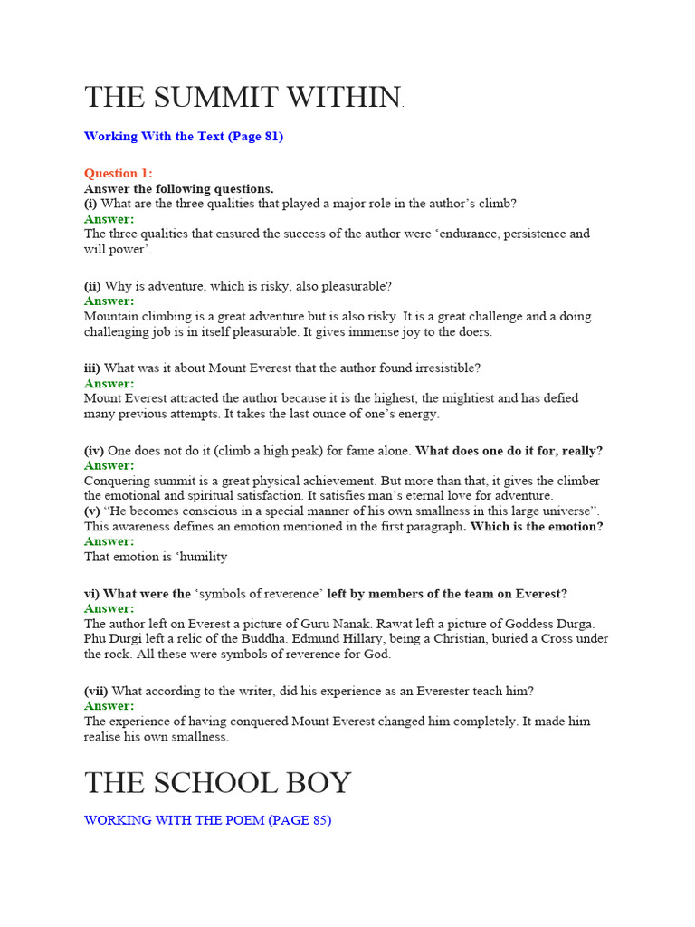 The Summit Within | PDF | Mount Everest