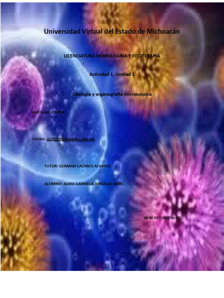 Citología y Organografía en Herbolaria | PDF | Biología | Microscopio