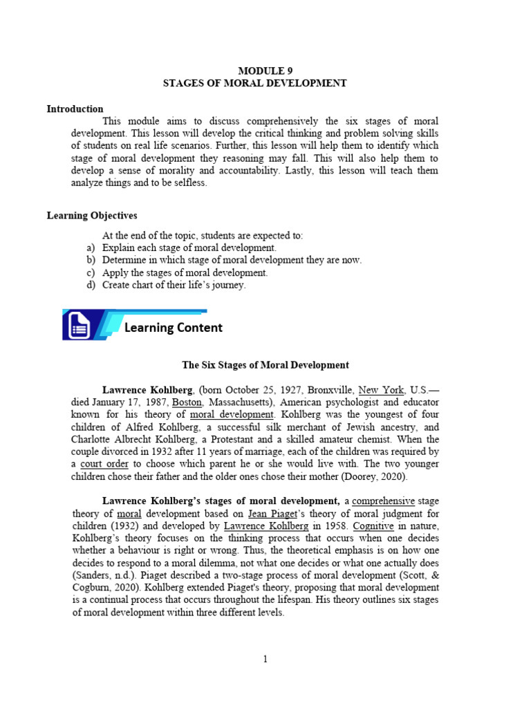 Understanding Kohlberg's Moral Stages | PDF | Behavioural Sciences ...
