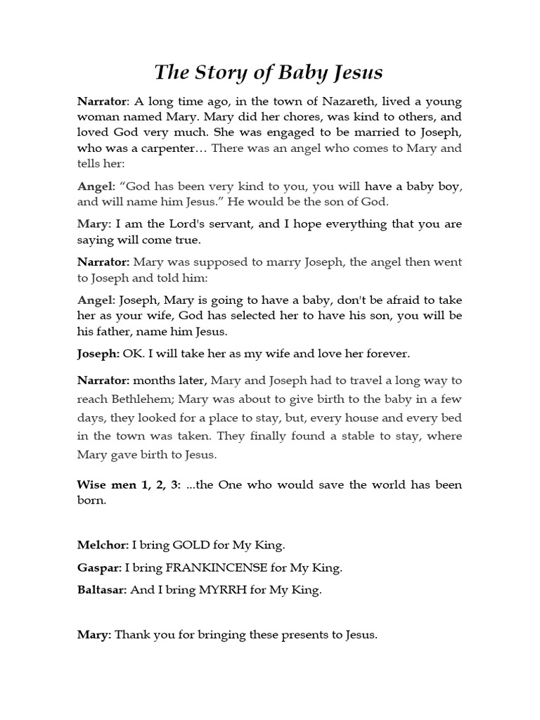 The Story of Baby Jesus | PDF