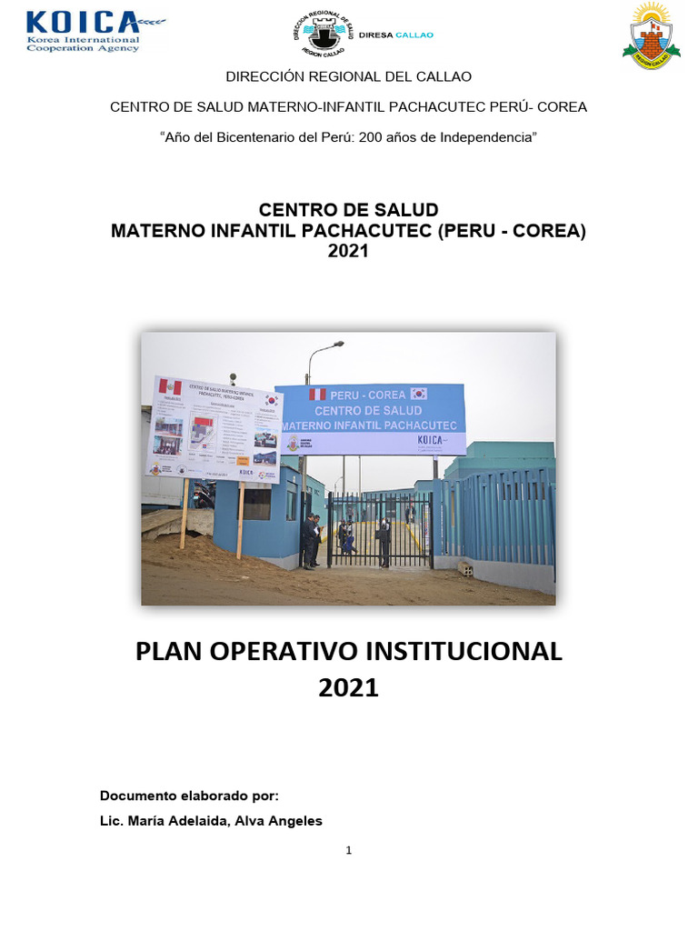Plan Operacional Actualizado 2021 - C.S.M.I Pachacútec | PDF | Perú