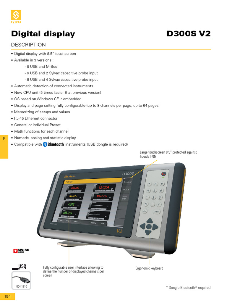 Catalogue E8 EN Digital Display D300S V2 | PDF | Touchscreen | Usb