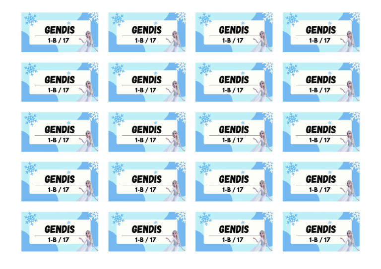 Sticker Nama Gendis 1B | PDF