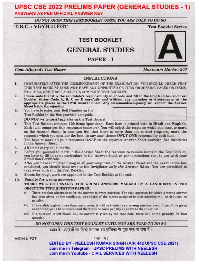 Upsc 2022 Gs Paper English Version | PDF | Expense | Exchange Rate