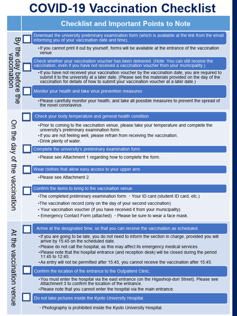 02COVID-19 Vaccination Checklist | Download Free PDF | Pandemic ...