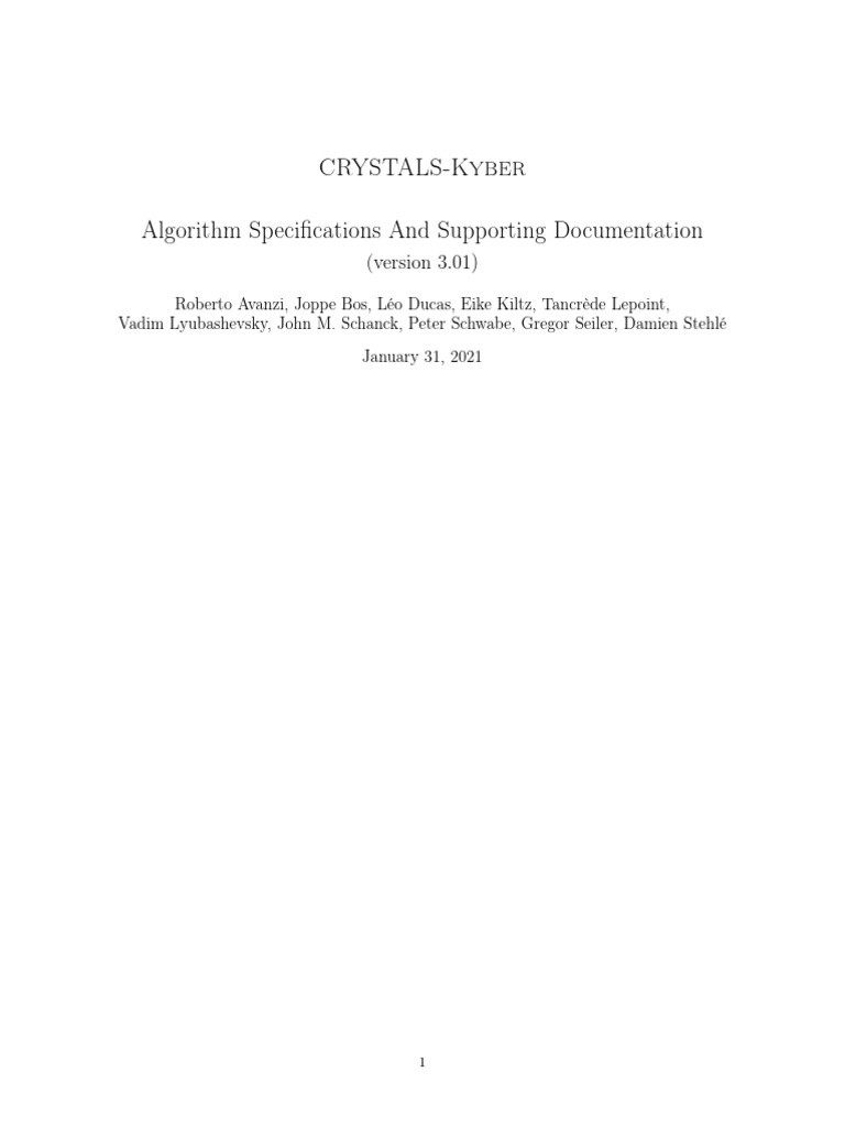 Kyber Specification Round3 20210131 | PDF | Matrix (Mathematics ...