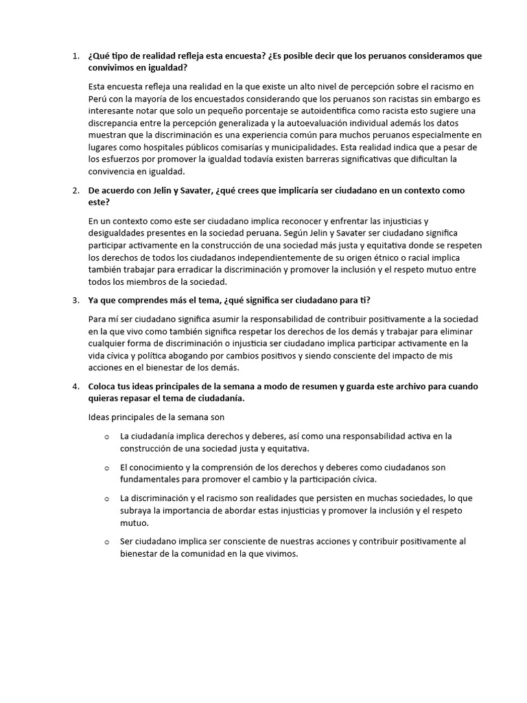 semana 9 | Descargar gratis PDF | Racismo | Discriminación y relaciones ...