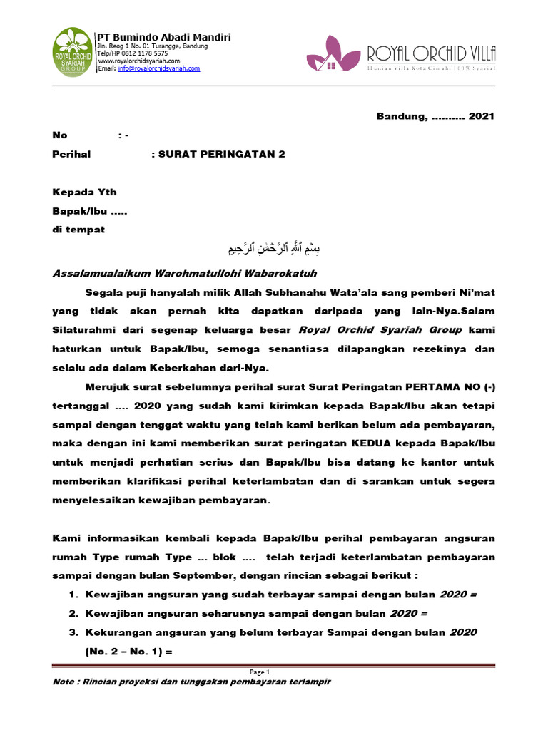 Surat Peringatan 2 | PDF