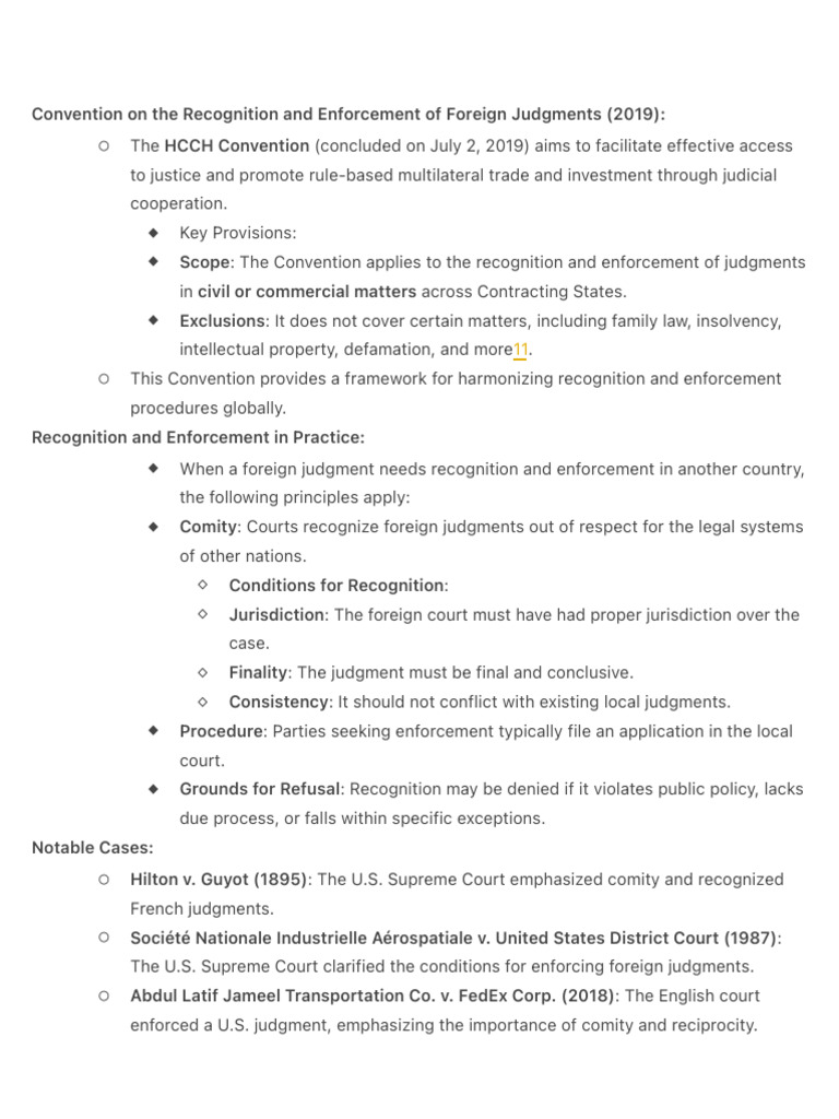 Convention On The Recognition and Enforcement of Foreign Judgments ...