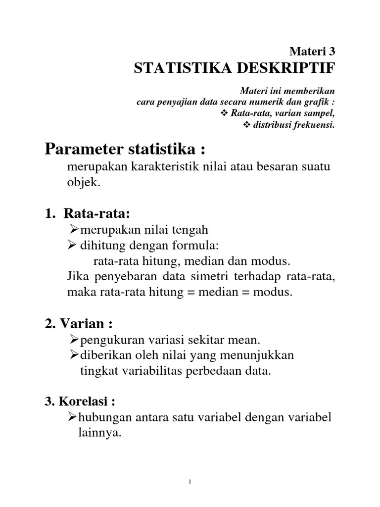 Materi 3 Statistka Deskriptif | PDF