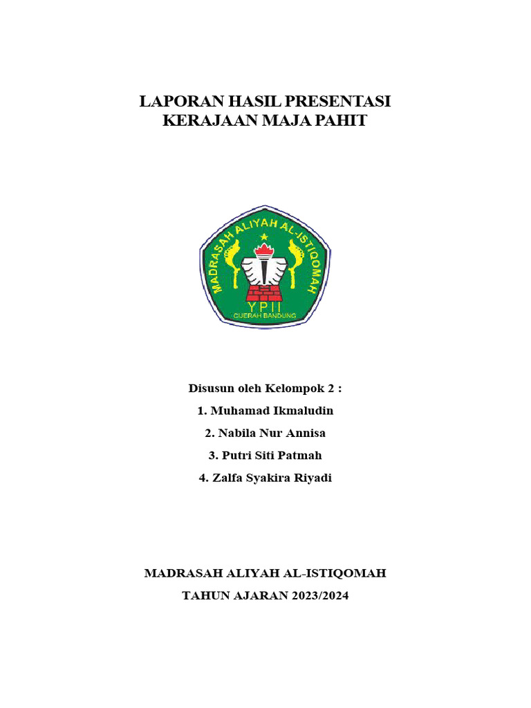 Laporan Hasil Presentasi Kerajaan Maja Pahit | PDF
