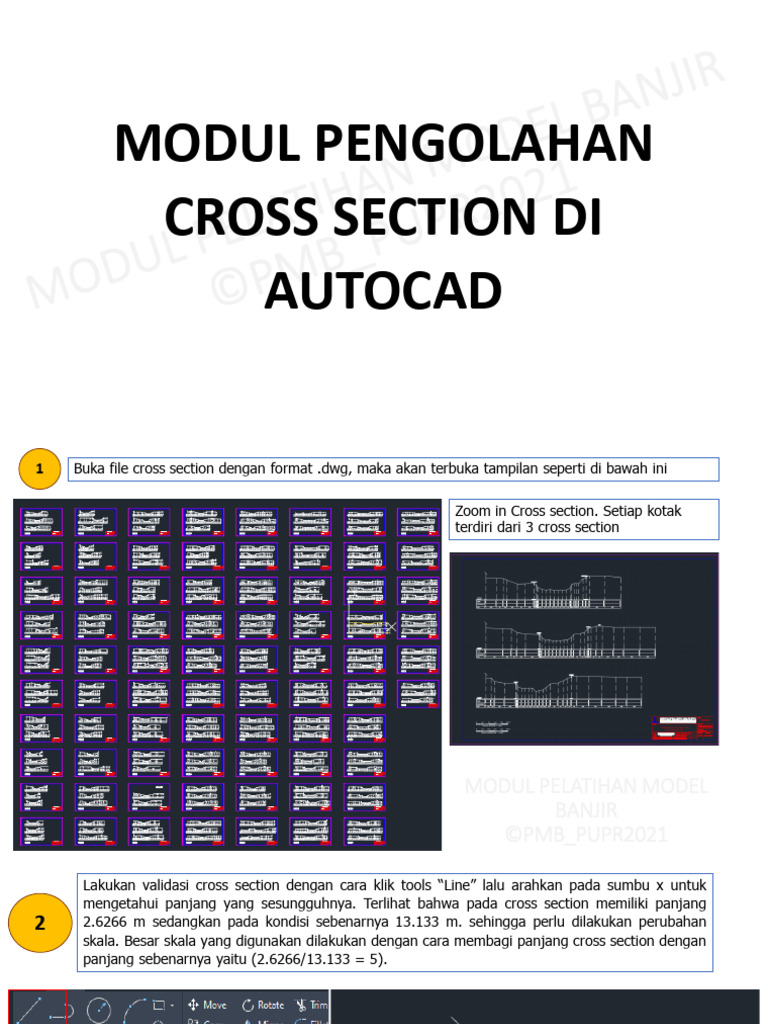 Modul Pengolahan Cross Section Di AutoCAD | PDF