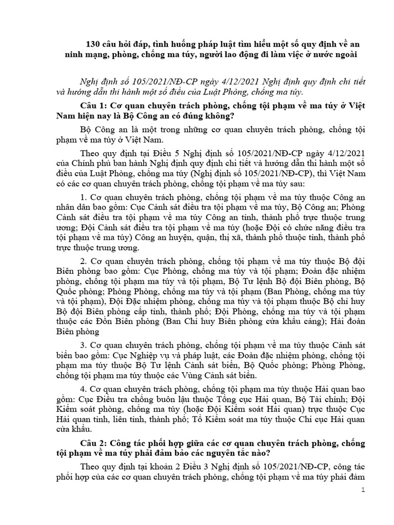 130 Cau Hoi Dap Tim Hieu Quy Dinh Ve An Ninh Mang, Phong Chong Ma Tuy ...