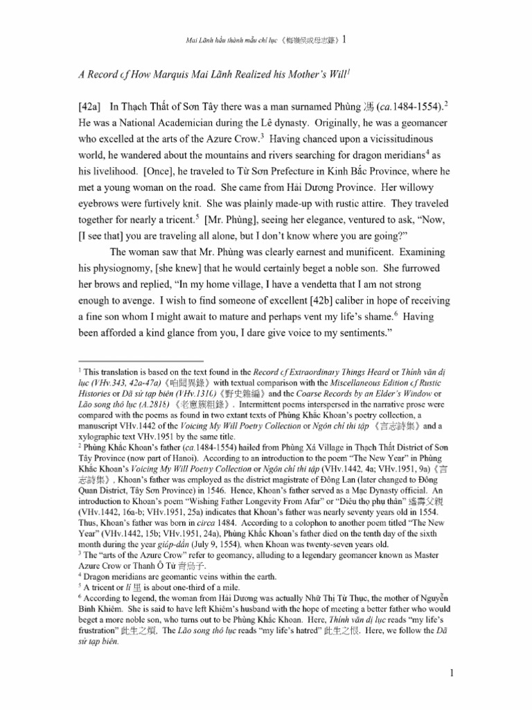 Mai Lanh Hau Thanh Mau Chi Luc Translation (Edited Image) - 1 | PDF