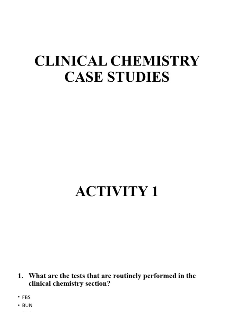 Clinical Chemistry Case Studies | PDF | Creatinine | Kidney