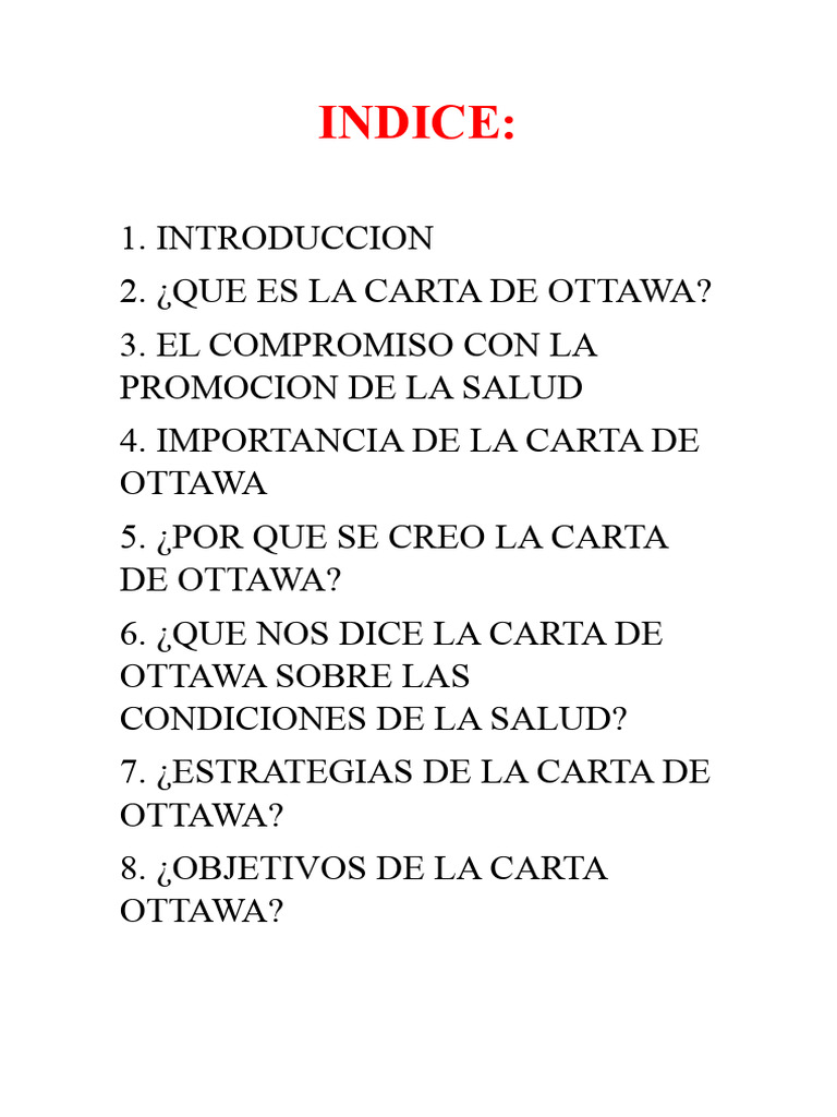 Carta de Ottawa (Impi) | PDF | Promoción de la salud