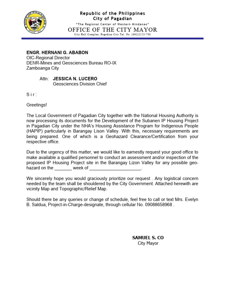 letter to denr-saldua | PDF | Philippines