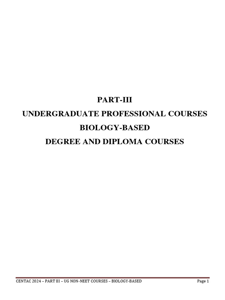 Part 3 Biology | PDF | Academic Degree | Educational Stages