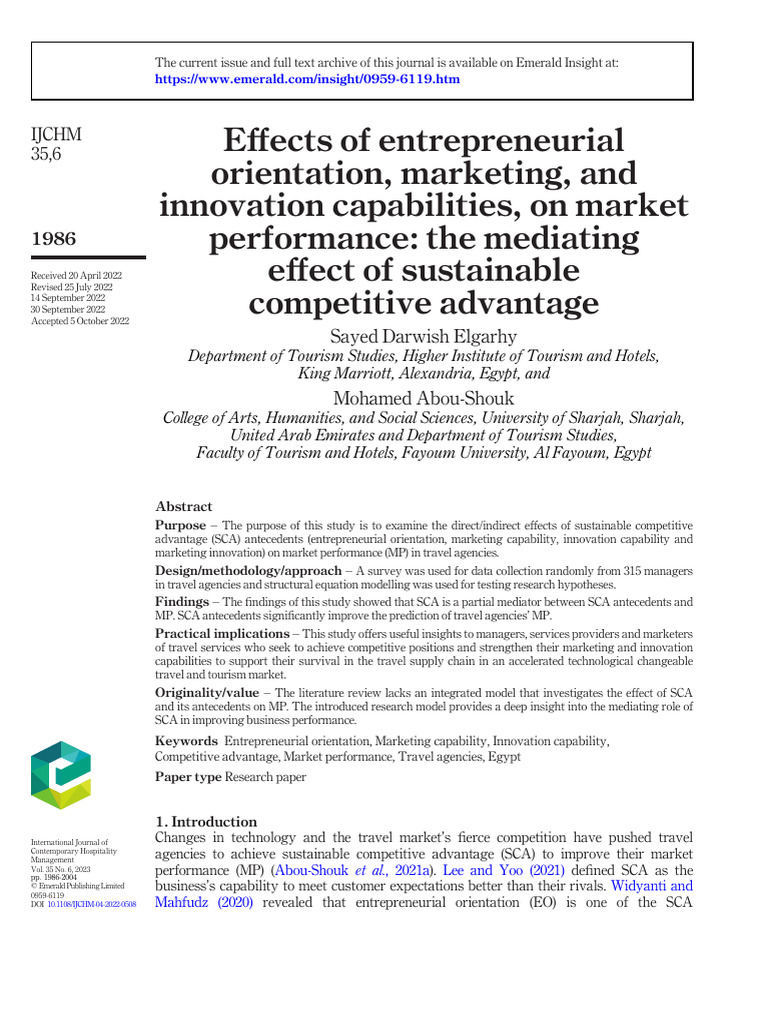 Effects of Entrepreneurial Orientation | PDF | Innovation | Competitive Advantage
