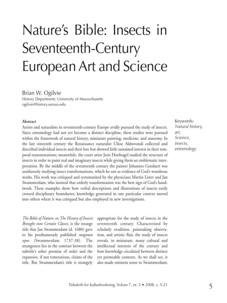 Insects in 17th Century Art and Science | PDF | Pupa | Butterfly
