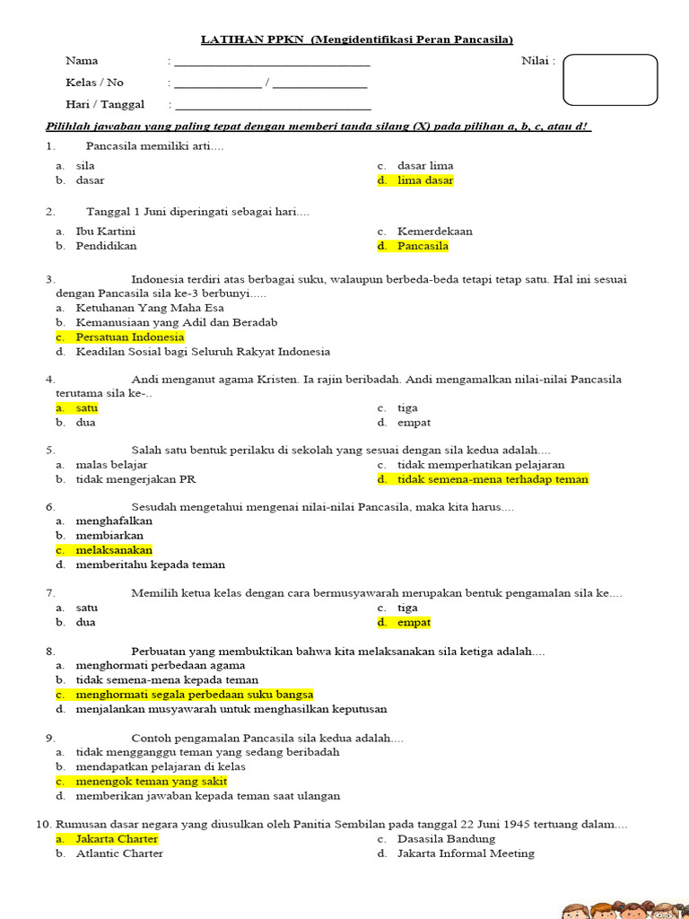 Latihan PPKN Pancasila | PDF