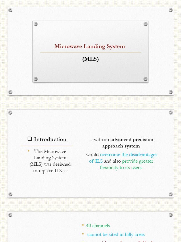 Microwave Landing System (MLS) | PDF | Electronics | Telecommunications