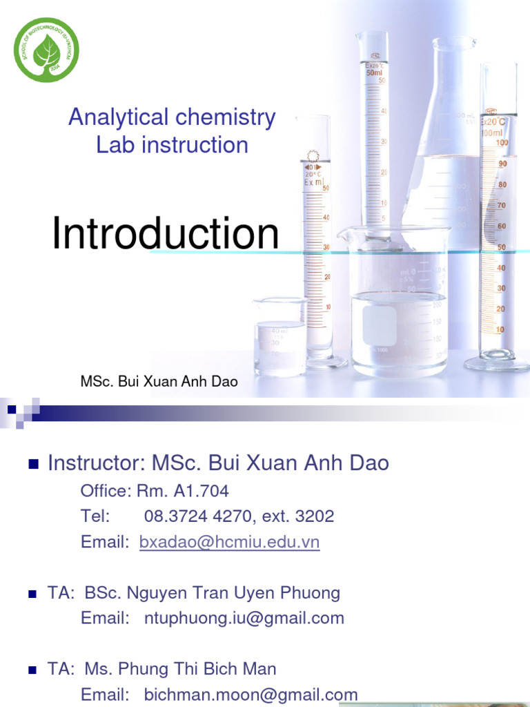 Analytical Chemistry Lab Guide | PDF | Chemistry