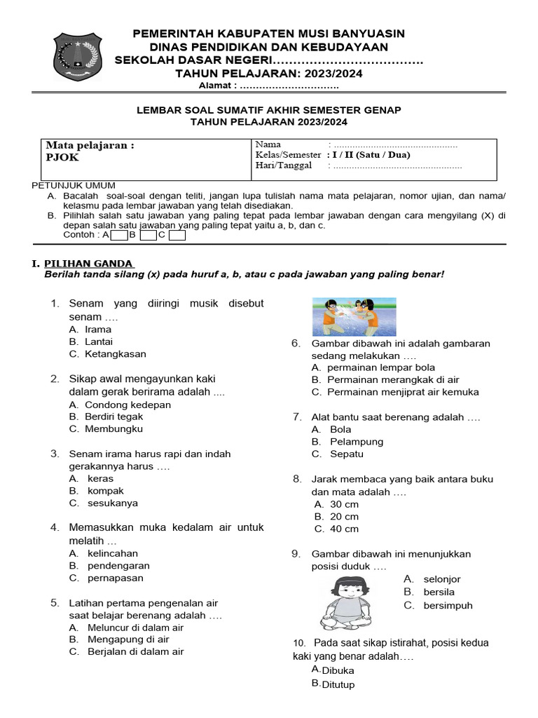 Soal Pjok Kelas I Kumer | PDF