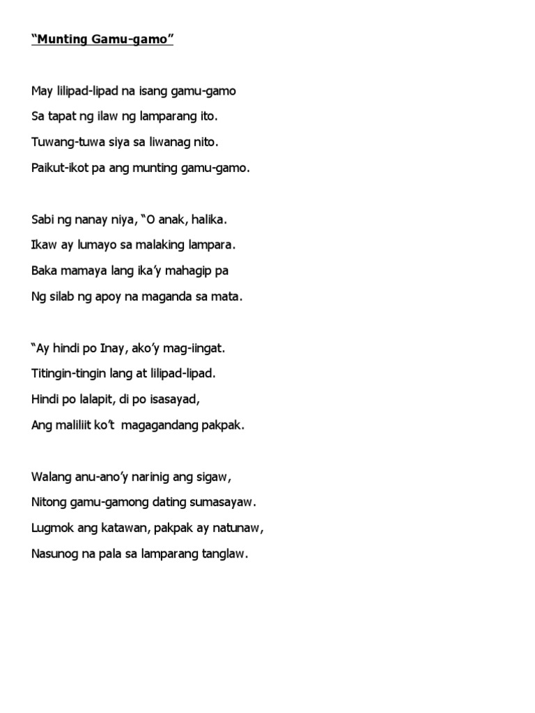 Munting Gamu-Gamo | PDF