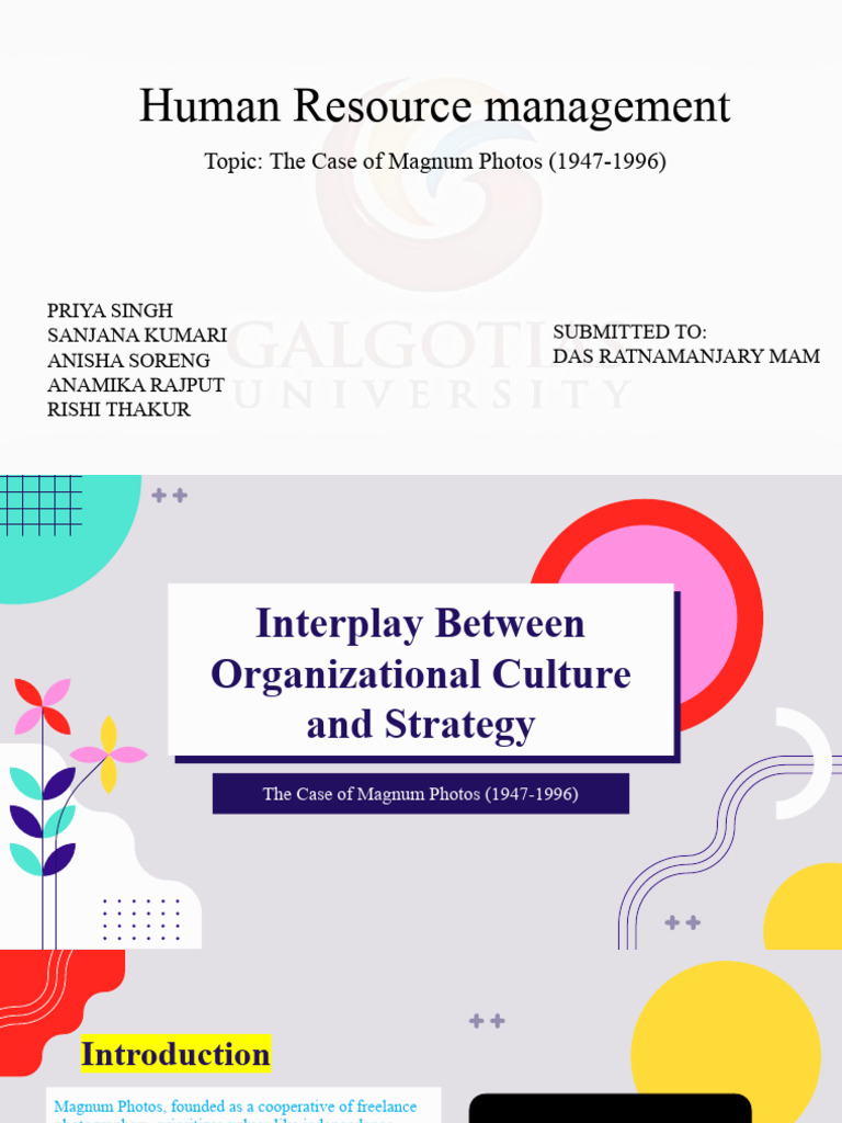 Human Resource Management: Topic: The Case of Magnum Photos (1947-1996 ...