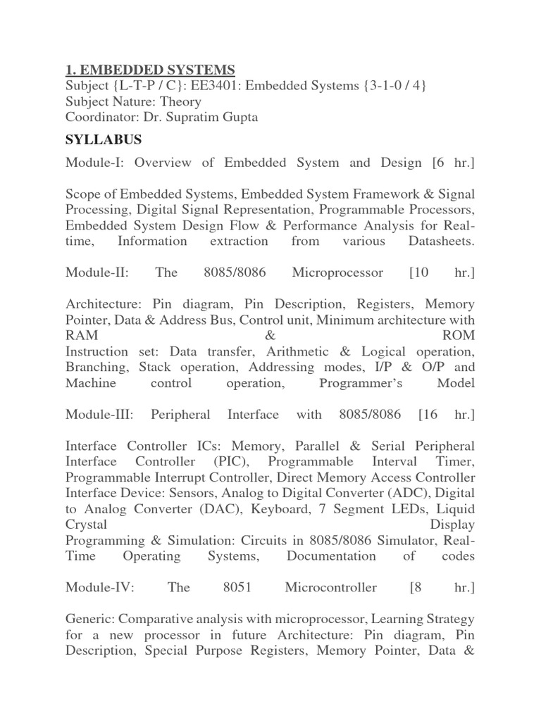 5TH Sem Syllabus | PDF | Microcontroller | Digital Signal Processing