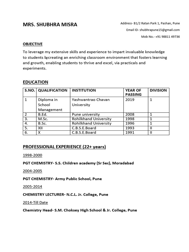 Modified_CV | PDF | Learning | Behavior Modification