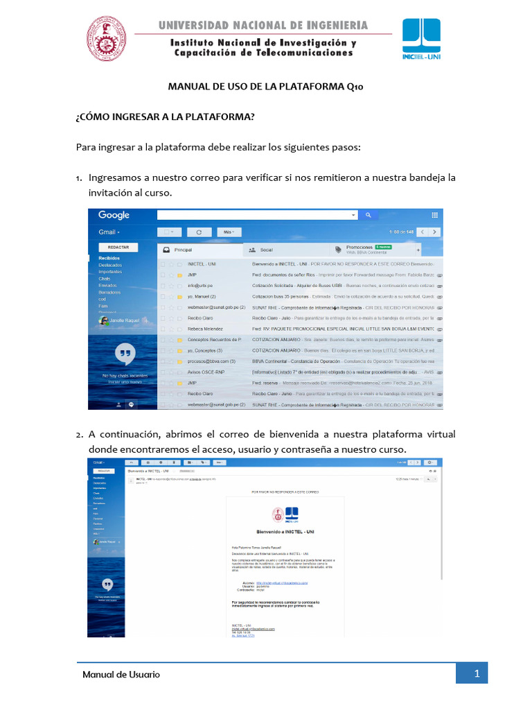 Guía de Uso Plataforma Q10 | PDF | Contraseña | Software