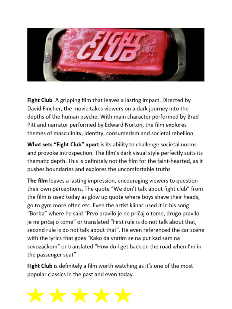 Fight Club | PDF | Games & Activities | Art