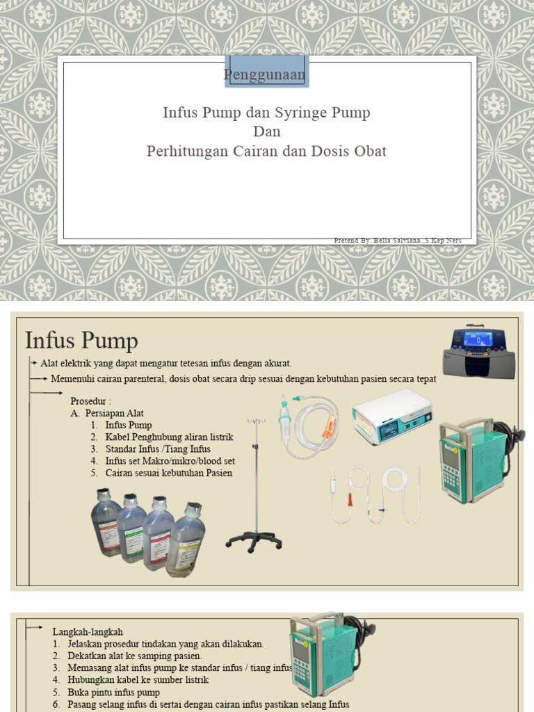 Infus Pump, Syringe Pump, Dan Hitungan Dosis | PDF | Kesehatan Holistik