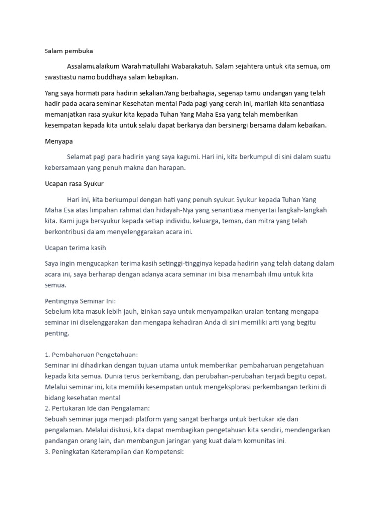 Salam Pembuka | PDF