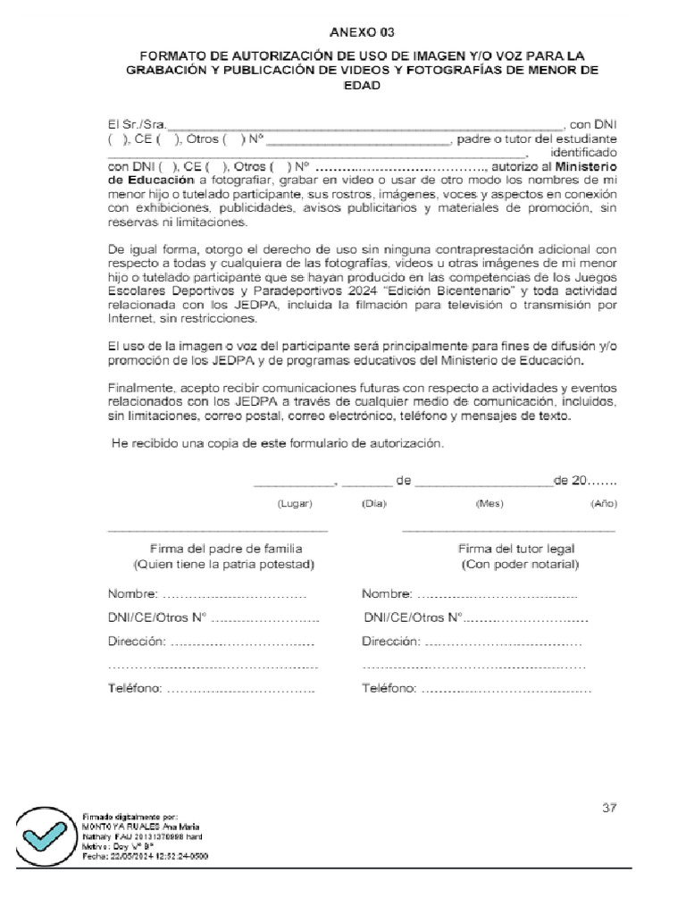 Formato de Autorización de Imagen | PDF