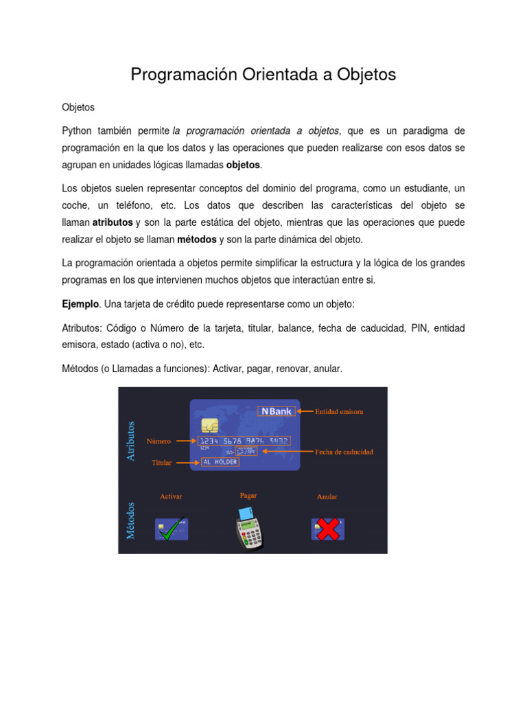 Programación Orientada A Objetos Ejercicios Cajero En Python Descargar Gratis Pdf Objeto