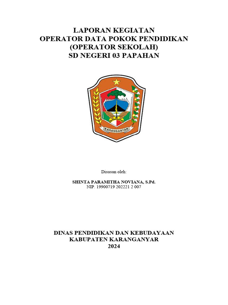 Laporan Kegiatan Operator Sekolah Pdf