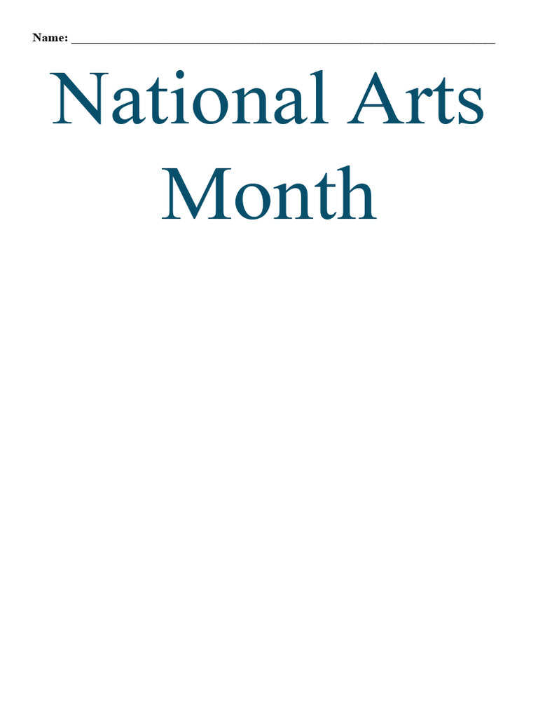 National Arts Month Coloring | PDF