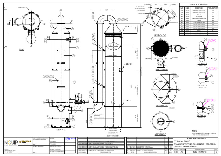 4020-186-M-018 - 3 Cyanide Stripping Column General Arrangement 1 | PDF ...