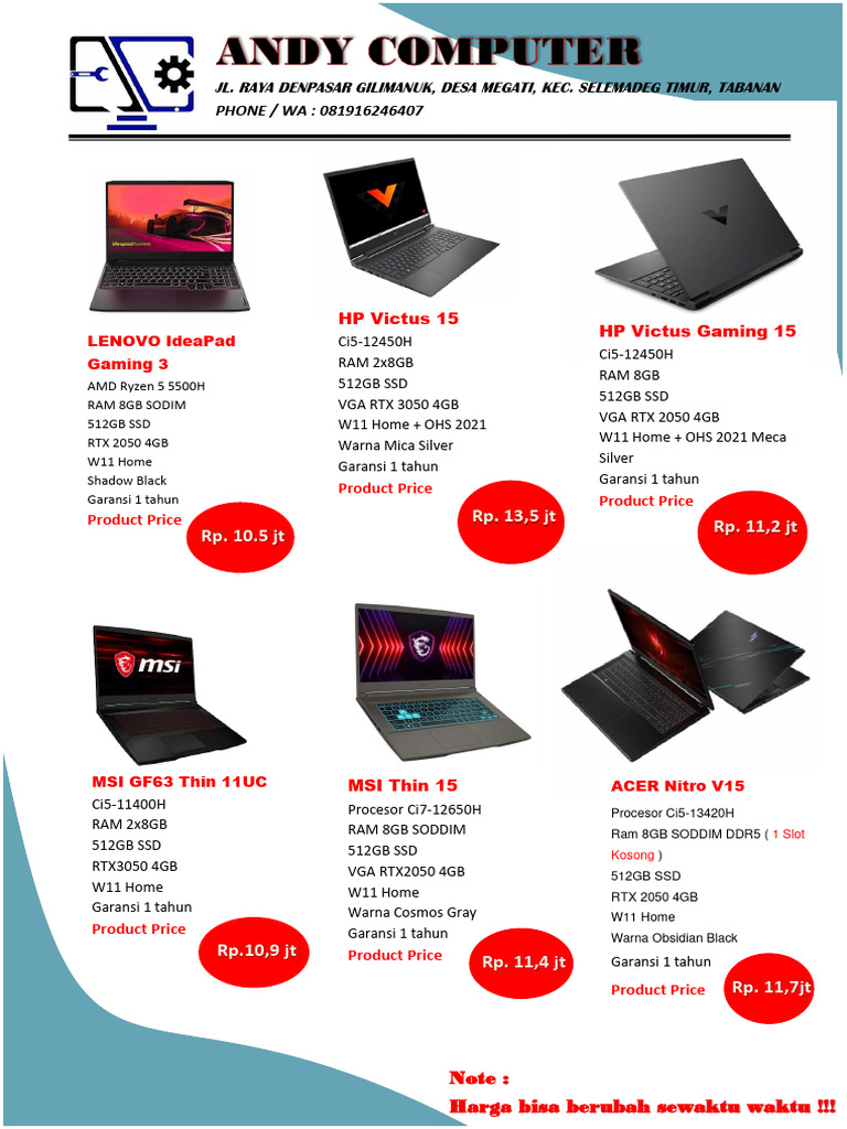 BROSUR LAPTOP 22 MEI 2024 | PDF