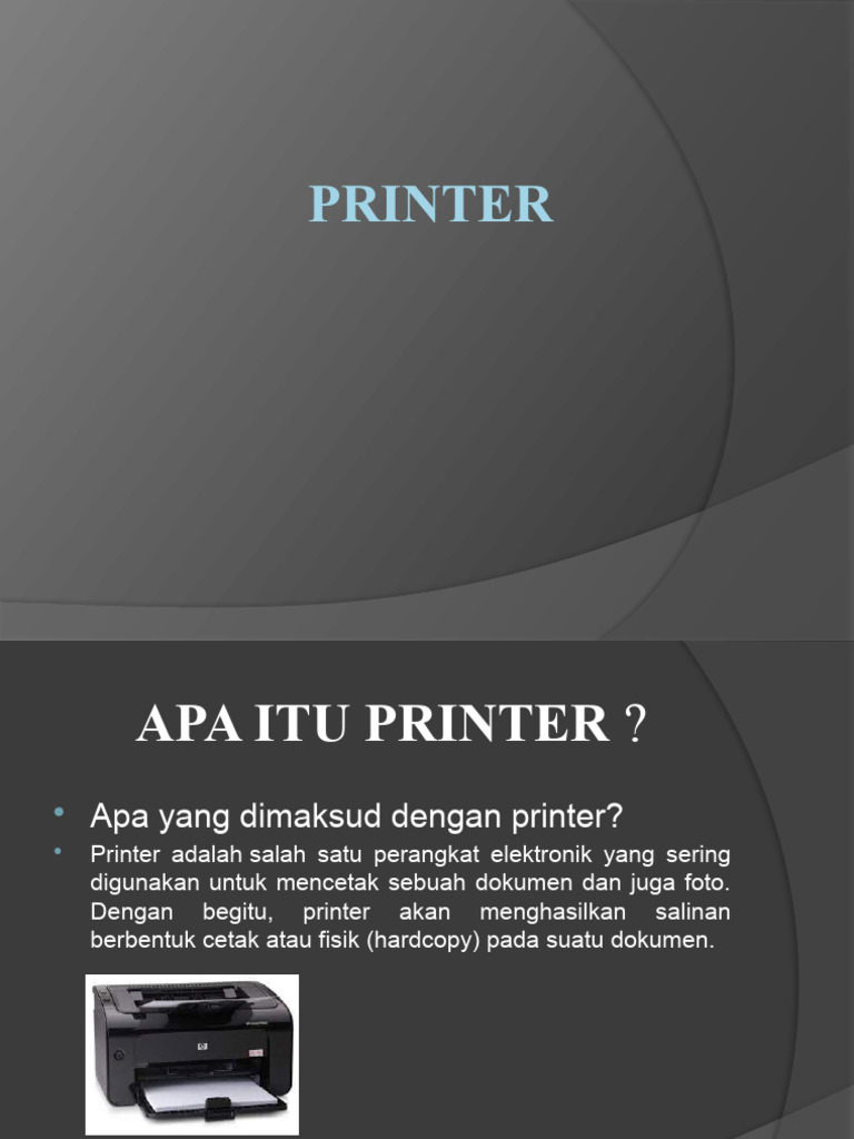 Definisi dan Fungsi Printer | PDF