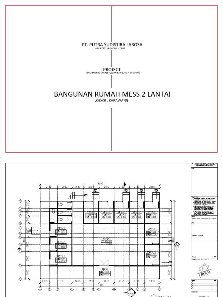 1.gambar Bangunan Mess 2 Lantai | PDF