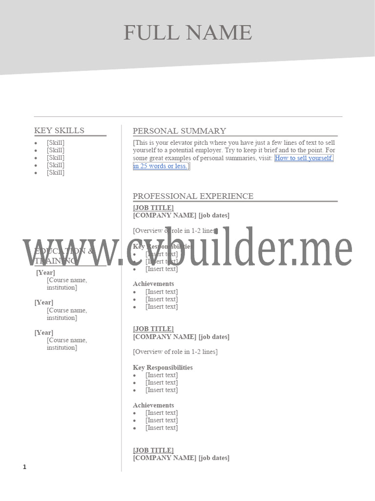 Sample Empty Resume en | Download Free PDF | Résumé | Business Documents